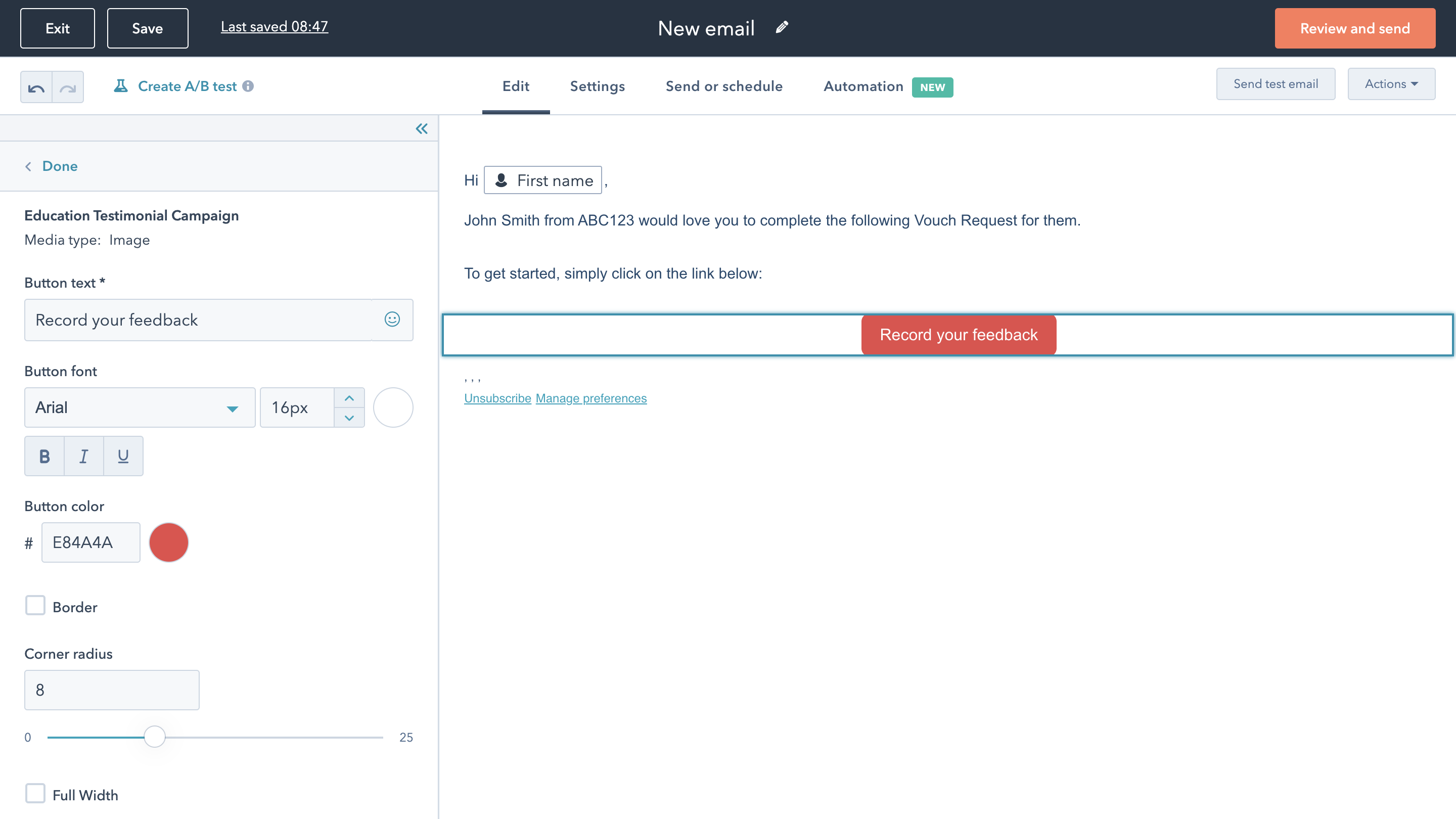 Vouch for HubSpot - App for HubSpot